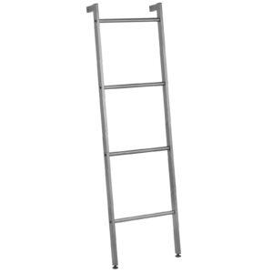 mDesign Metal Leaning Blanket and Towel Ladder - Blanket Ladder for Bedroom and Towel Ladder for Bathroom - Throw/Quilt Display Holder Rack - Nursery Wall Ladder - Blanket Ladder Decor - Graphite Gray