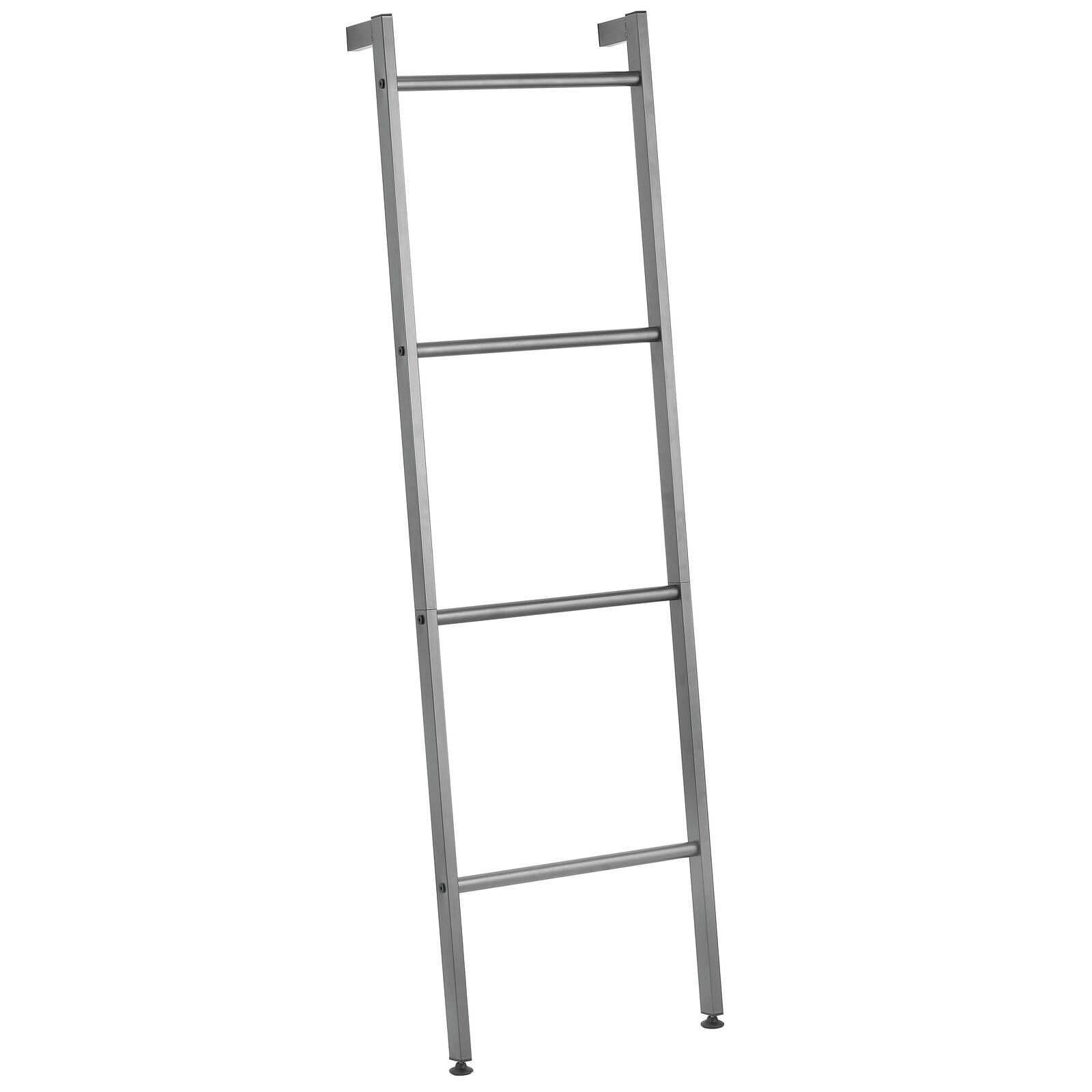 mDesign Metal Leaning Blanket and Towel Ladder - Blanket Ladder for Bedroom and Towel Ladder for Bathroom - Throw/Quilt Display Holder Rack - Nursery Wall Ladder - Blanket Ladder Decor - Graphite Gray