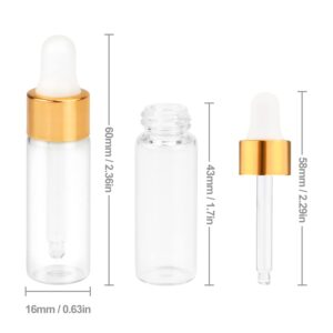 Pack of 35,5ml Clear Glass Dropper Bottle,Empty Glass Sample Vials with Glass Eye Dropper for DIY Aromatherapy Essential Oils Travel Perfume Container Liquid Sample Blends -Free dropper included