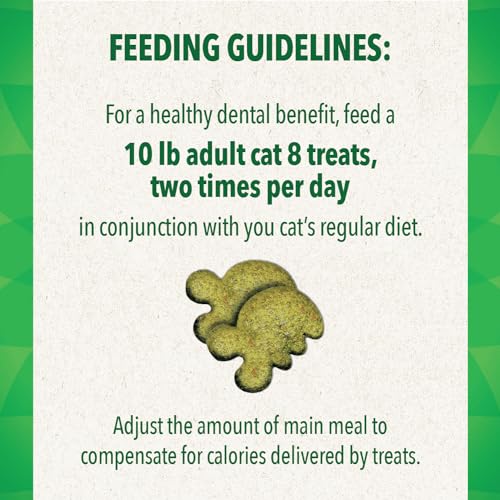 Greenies Feline Adult Natural Dental Care Cat Treats, Over Roasted Chicken Flavor, 2.1oz. Pouch