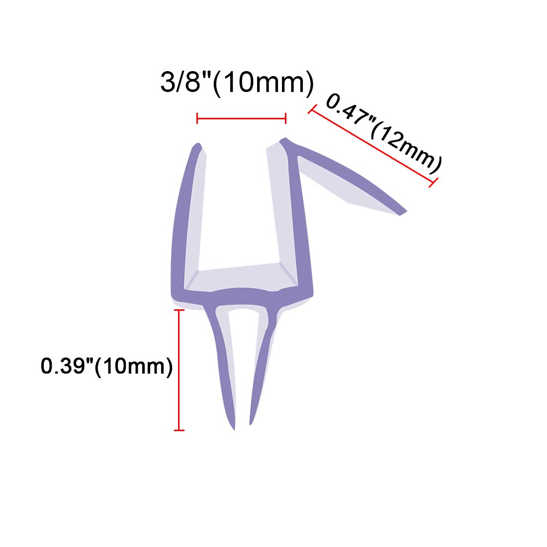 Cozylkx Frameless Glass Shower Door Sweep for 3/8" Glass, Bottom Seal with Drip Rail, 27.5" Long