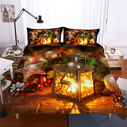 3D Bedding Set Christmas Print Full King Duvet Cover Set Lifelike Bedclothes with Pillowcase Home Textiles Twin Queen Quilt Cover (US King)