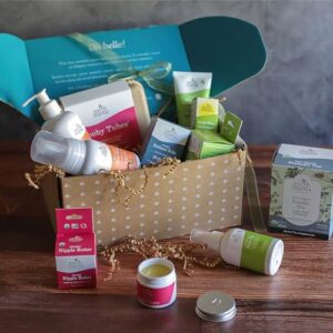 Earth Mama's Mama & Baby Gift Set | Breastfeeding & Postpartum Essentials, Skin Care Gifts for Mom & Newborn, Baby Lotion & Wash, Baby Oil, Sunscreen, Balms, Nipple Butter, Tea and Booby Tubes, 10 pcs