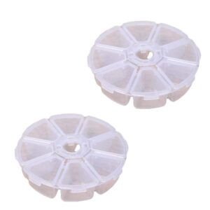 woiwo 2 pcs round 8-case storage box transparent pp plastic box beaded box nail parts box storage jewelry storage small box