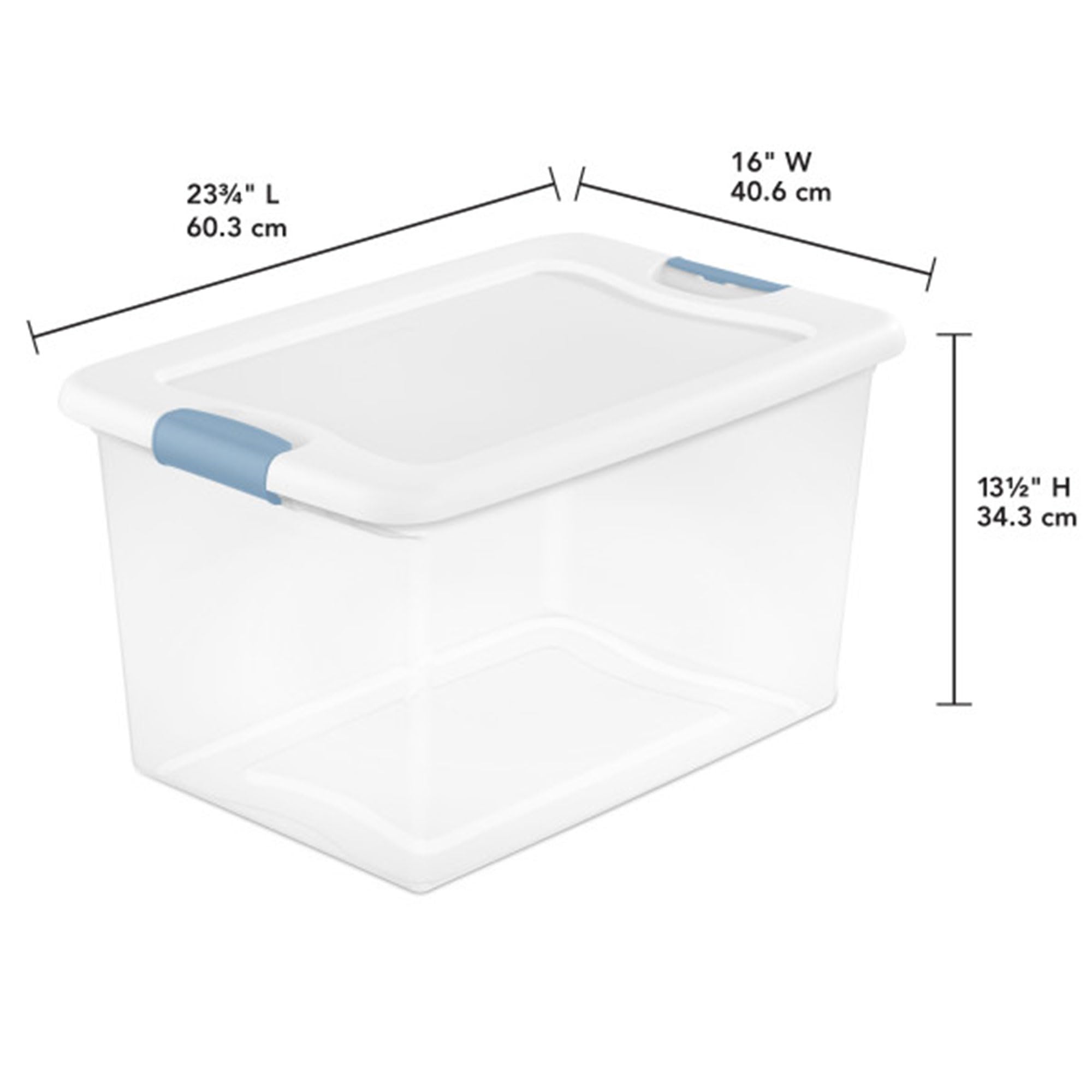 Sterilite 18-Pack Stackable Storage Bin with Lid, Clear Plastic Design, 64 Quart