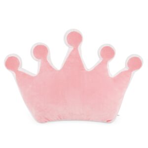 fitlyiee crown shaped throw pillows, fluffy plush decorative pillows soft plush for girls boys in toddler kids room decoration (pink)