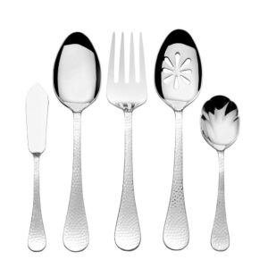 Towle Living 65-Piece Silverware Set, Service for 12, Reynolds Flatware Cutlery Set - Includes Fork, Knife, Spoon - For Home, Kitchen, and Resturant, Stainless Steel - Dishwasher Safe