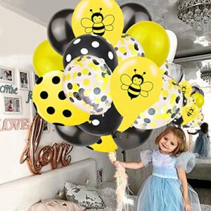 Happy Bee Day Balloons Arch 60pcs Yellow Bee Balloon Garland Kit Bumble Bee Balloons for Bee Party Decorations, Bee Baby Shower, Gender Reveal Decorations, Graduation, Honey Birthday Party Supplies