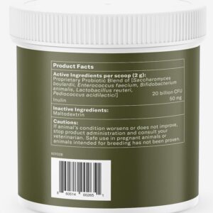 Nom Nom Dog GI-Targeted Probiotic Support - with Prebiotic Fiber, Inulin, and Saccharomyces boulardii - Gut Health Dog Probiotics for Gastrointestinal and Stomach Relief (GI Powder)