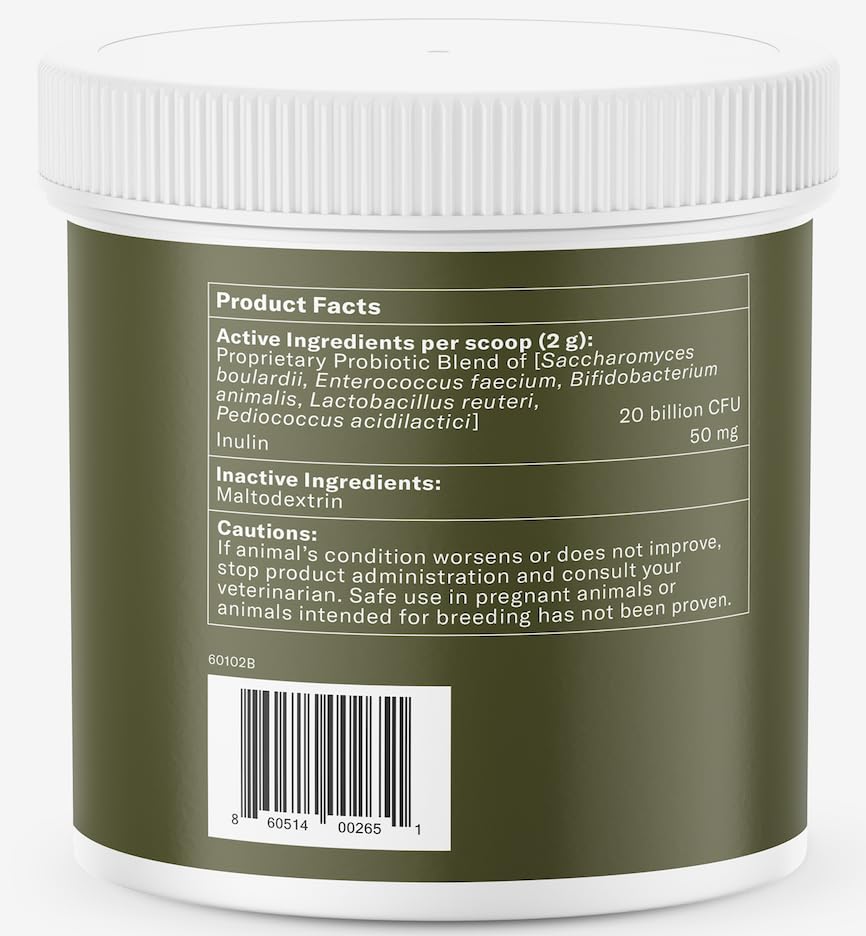 Nom Nom Dog GI-Targeted Probiotic Support - with Prebiotic Fiber, Inulin, and Saccharomyces boulardii - Gut Health Dog Probiotics for Gastrointestinal and Stomach Relief (GI Powder)