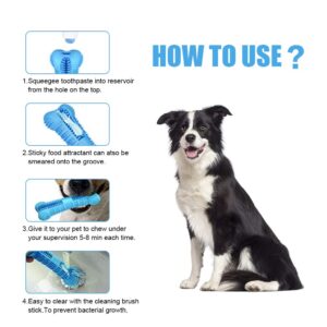 Emoly Dog Toothbrush Care Cleaning Stick - Dog Toothbrush Chew Toy Stick for Dog Dental Care- Safe, Bite Resistant Natural Rubber Toy Bone for Teeth Cleaning- Suitable for All Breed of Dogs (Blue)