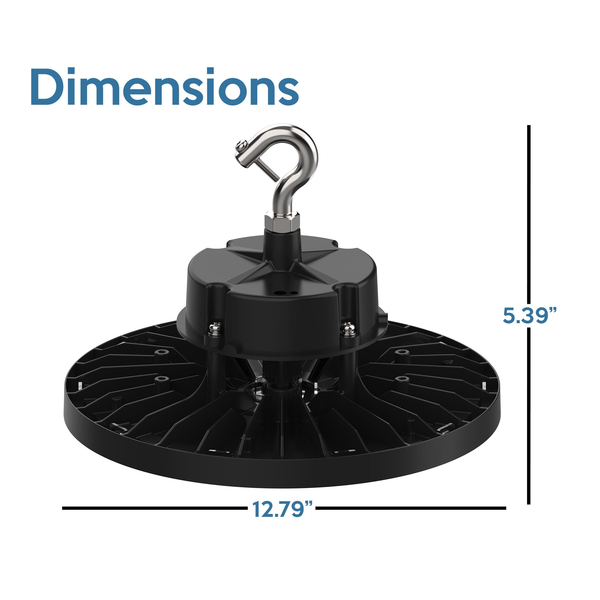 WareLight Aries G3 UFO LED High Bay Light, 240W Wattage Selectable,33600 Lumens, CCT Selectable, 120-277V, Black Finish