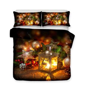 3d bedding set christmas print full king duvet cover set lifelike bedclothes with pillowcase home textiles twin queen quilt cover (us king)