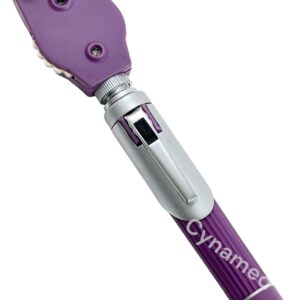 Cynamed Otoscope - Ear Scope with Light, Ear Infection Detector, Both Adult and Pediatric Disposable Specula Tips (Purple)