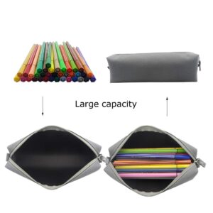 Enyuwlcm Fabric Stationery Stylish Simple Pencil Bag Small Square Waterproof Pencil Case Black and Gray 2 Pack