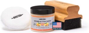 clark's natural stone wax kit - set to restore soapstone, slate and concrete countertops includes finishing wax (6oz), applicator sponge and buffing pad, enriched with natural lemon and orange extract