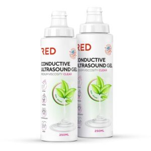 conductive ultrasound gel for ultrasonic cavitation, body sculpting, tens & baby dopplers, 2 x 8.45 fl oz - long-lasting, hypoallergenic - for clinics & portable devices - 2 bottles, 8.45 fl oz/250ml