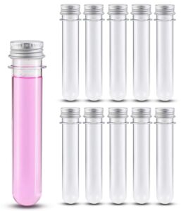 oopsu 25 pcs test tubes 40ml(140mm), high-impact clear plastic test tubes with screw caps, party decoration, drinks deployment, bath salt candy tubes plastic vials