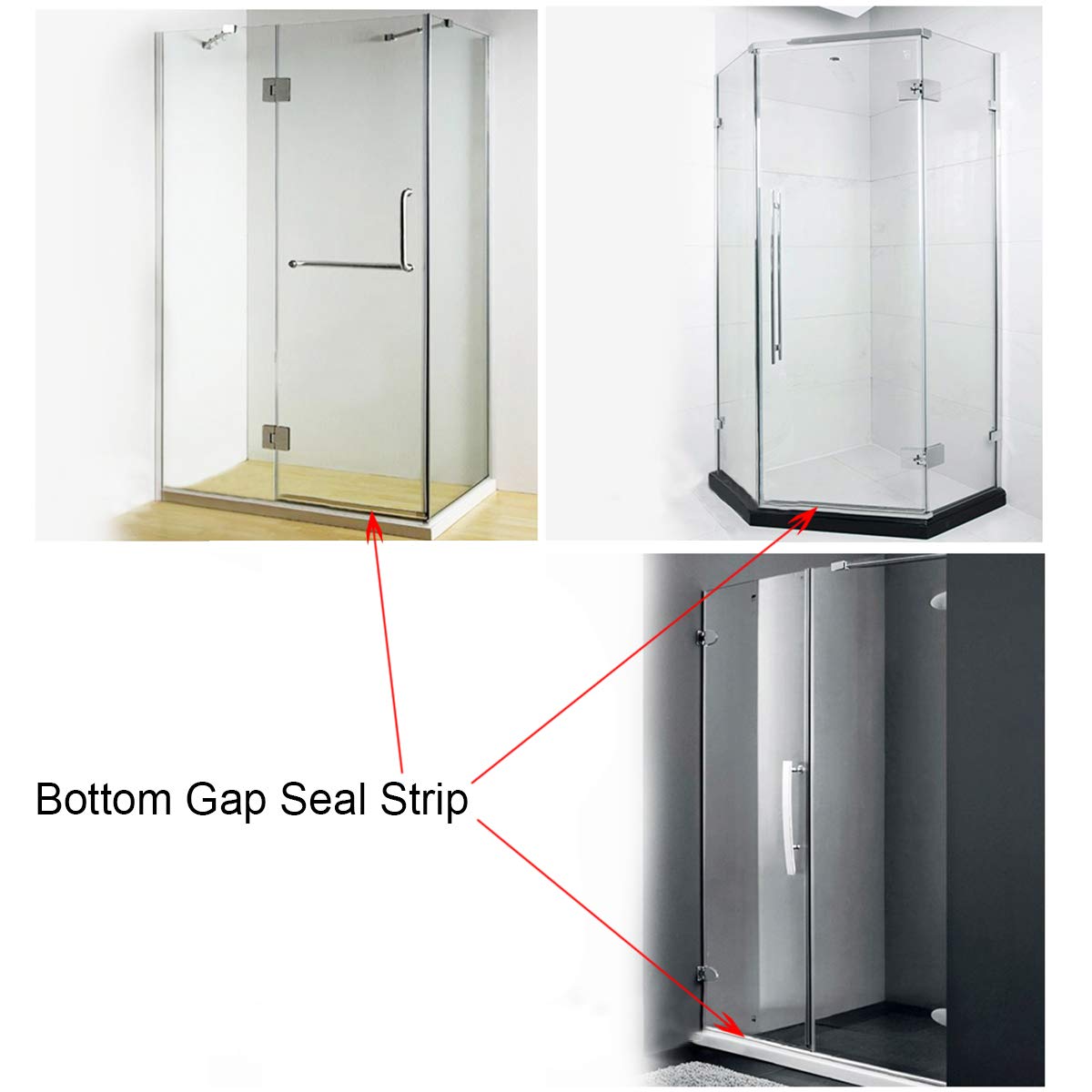 Cozylkx Frameless Glass Shower Door Sweep for 3/8" Glass, Bottom Seal with Drip Rail, 27.5" Long