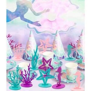 SUNBEAUTY 20Pcs Mermaid Party Decoration DIY Felt Table Centerpiece Under The Sea Baby Shower Little Mermaid Girl Birthday Party Supplies