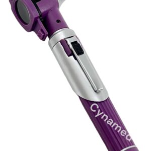 Cynamed Otoscope - Ear Scope with Light, Ear Infection Detector, Both Adult and Pediatric Disposable Specula Tips (Purple)