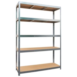 g-rack garage shelving unit: 180cm x 90cm x 60cm | single bay, galvanised steel 5 tier unit | 175kg load weight per tier (875kg per rack) | for your garage & elsewhere! | shelf unit | van racking