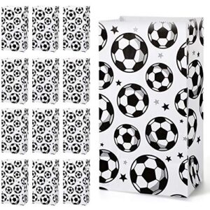 blulu 30 pack paper soccer party favor bag candy goodie treat bags soccer print gift bags for football themed party favors