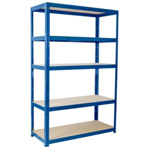 garage shelving units: 71 x 35 x 18 inches | heavy duty racking shelves for storage - 1 bay, blue 5 tier (37 lbs per shelf), 2000 lbs capacity | for workshop, shed, office | 5 year warranty