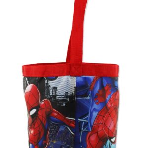 Marvel Spider-Man Boys Collapsible Nylon Gift Basket Bucket Tote Bag (One Size, Red/Blue)