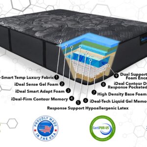 iDealBed iQ5 Luxury Hybrid Mattress and Adjustable Bed Sleep System, Pressure Relief Sleep, Zero Gravity, Anti-Snore, Custom Comfort Positions (Queen, Luxury Plush (Medium Soft) + 4i Custom)