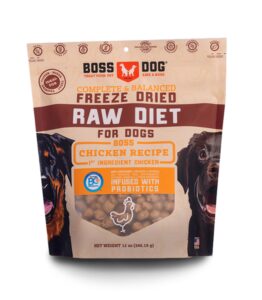 boss dog complete & balanced freeze dried raw diet for dogs, chicken recipe, 12 oz bag