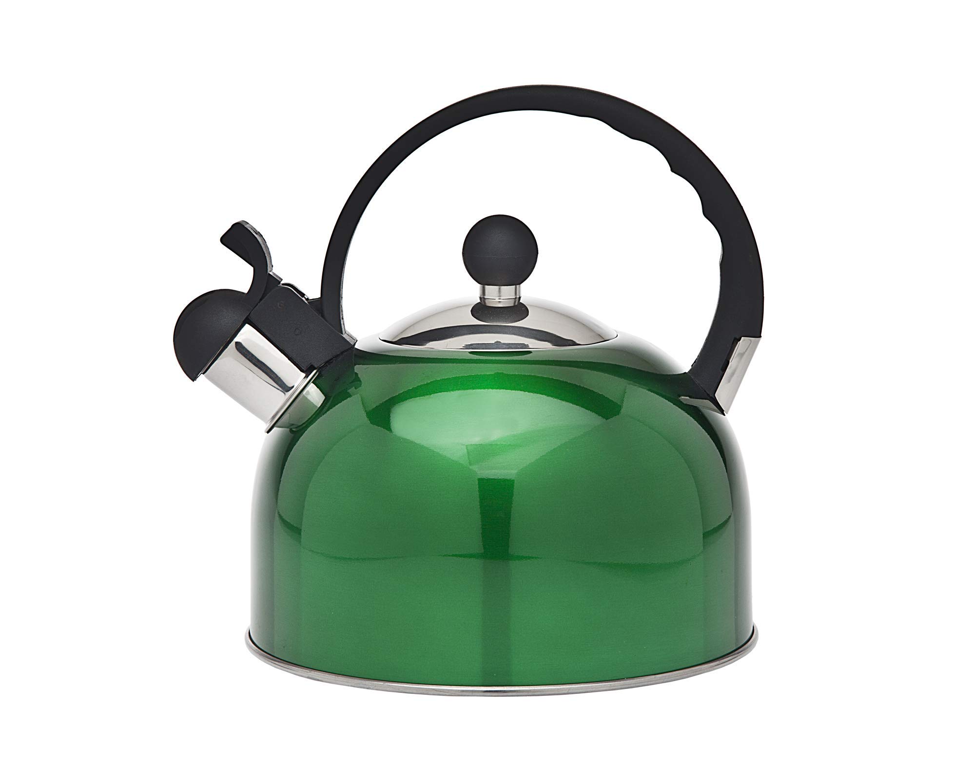 STUDIO SILVERSMITHS Tea Kettle Stainless Steel Whistling Teapot - 2.5 Liters, Jade