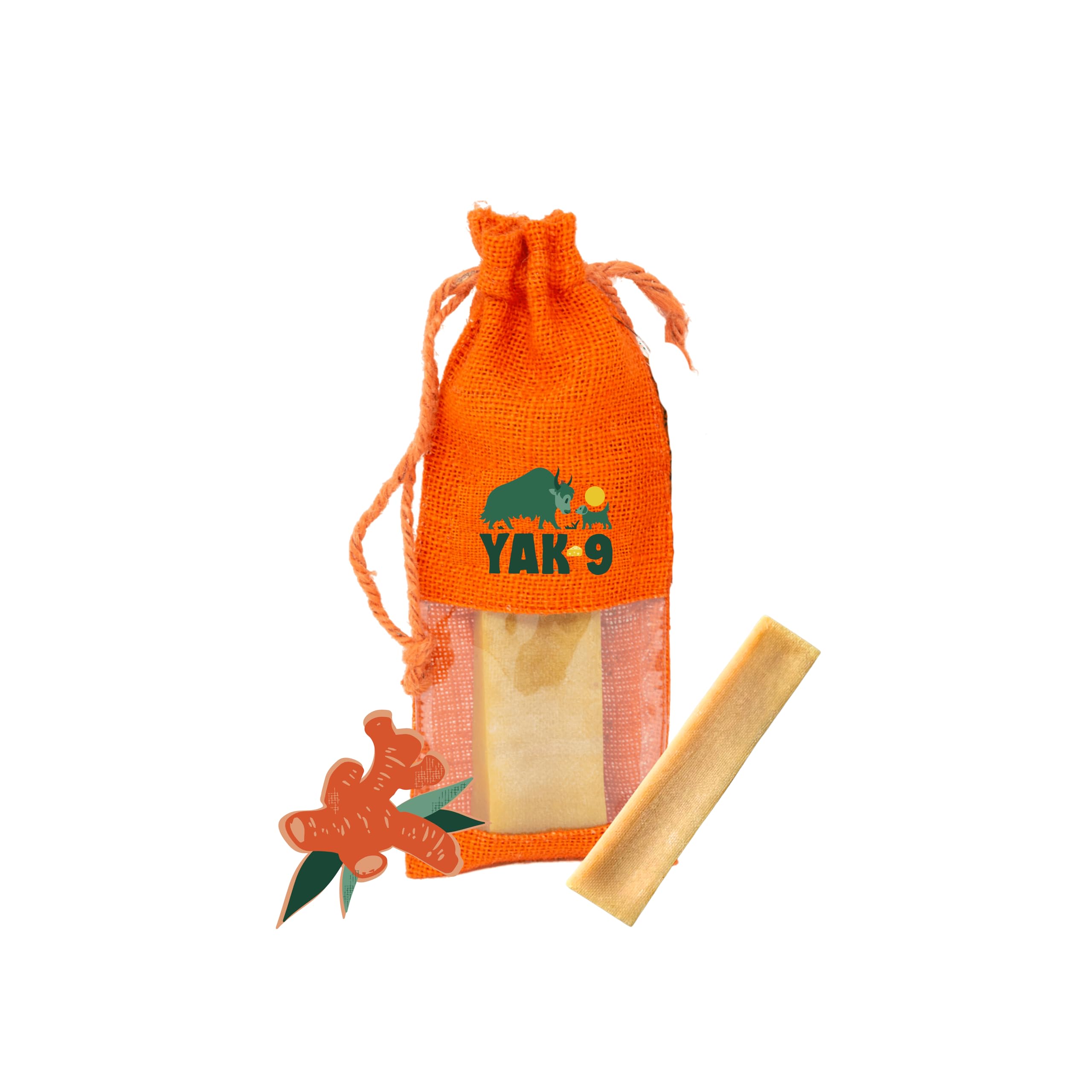 YAK-9 Yak9 Cheese Dog Chews, High Protein Dog Treats, Natural Ingredients, Rawhide Free, Long Lasting Dog Chews with Vitamins & Minerals, Dog Treats for Medium Breeds Under 75 Lbs, Turmeric, 1 PC