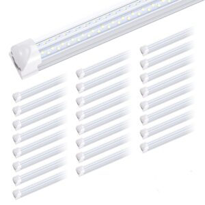 falanfa 8ft t8 v shape integrated tube light double side 4 row,120w led shop light fixture, ac85-277v 14400 lumens 6000k cold white, led cooler door light 25 pack