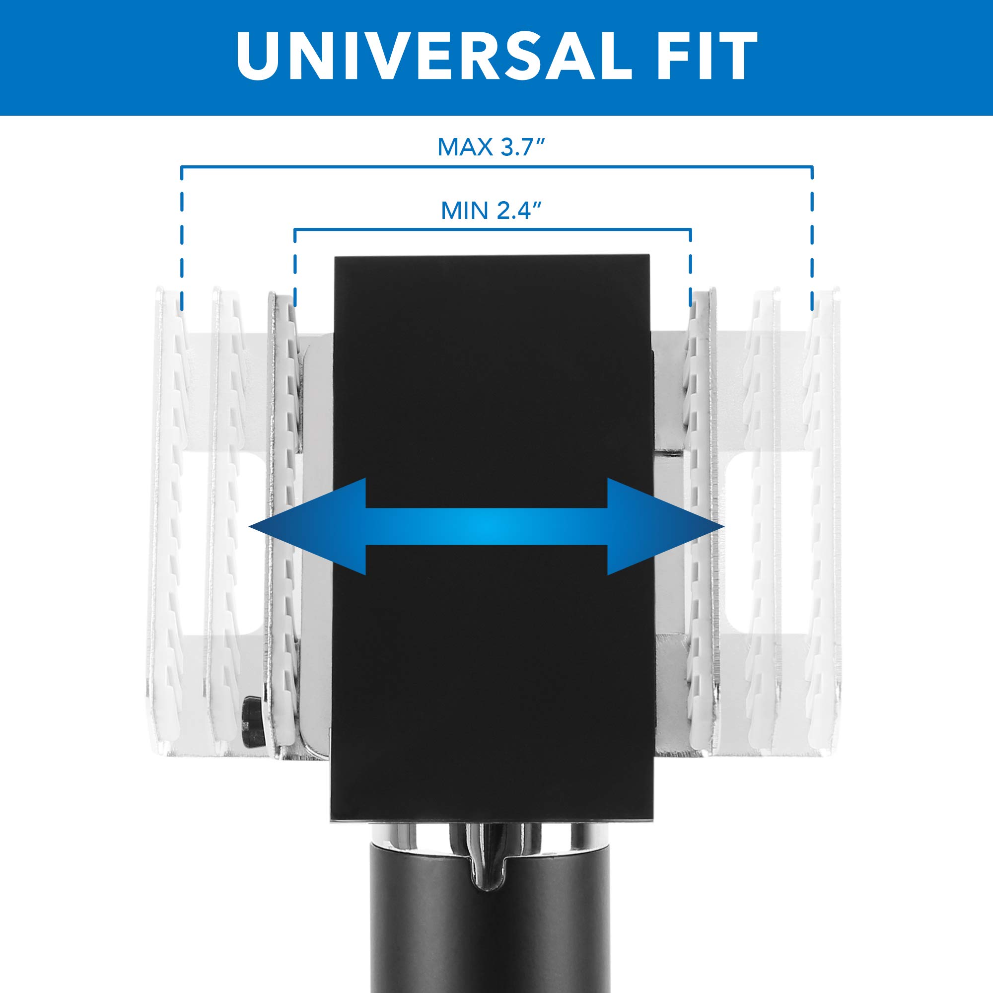 Mount-It! Universal Credit Card POS Terminal Stand for VeriFone Ingenico First Data Card Readers | Adjustable Clamp Width with Tilt, Swivel | Adhesive or Bolt Down Installation