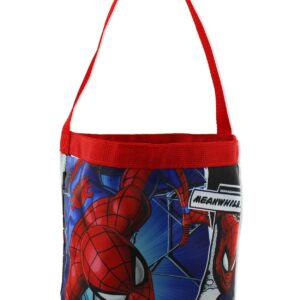 Marvel Spider-Man Boys Collapsible Nylon Gift Basket Bucket Tote Bag (One Size, Red/Blue)