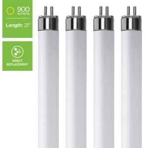 KOR (Pack of 4) LED Direct Replacement T5/WW - T5 3000K Warm White - 9 Watt - 21" - 900 Lumens - Super Long-Life Light Bulbs No Installation Needed K22119