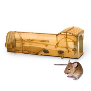 keplin humane mouse trap 1pk - no kill mice traps, pets and children friendly, catch and release animal, rodent and chipmunk trap, indoor / outdoor - brown