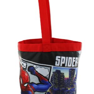 Marvel Spider-Man Boys Collapsible Nylon Gift Basket Bucket Tote Bag (One Size, Red/Blue)