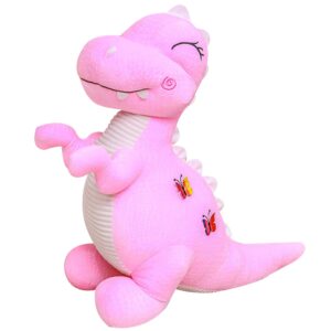 wemi pink dinosaur stuffed animal toys cute soft dinosaurs plush doll t-rex throw pillow for boys girls 11"