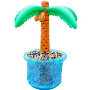 parentswell 63'' inflatable palm tree cooler, tropical luau party decorations, inflatable drink cooler for parties jungle hawaiian birthday party decorations palm tree decor