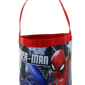 Marvel Spider-Man Boys Collapsible Nylon Gift Basket Bucket Tote Bag (One Size, Red/Blue)