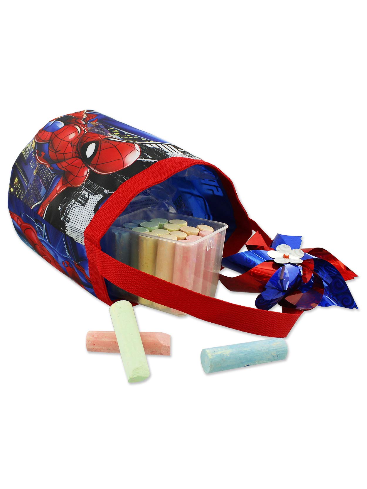 Marvel Spider-Man Boys Collapsible Nylon Gift Basket Bucket Tote Bag (One Size, Red/Blue)