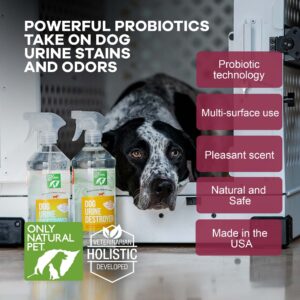 Only Natural Pet Enzyme Powered Stain & Odor Eliminator - Professional Pet Urine Pee Cleaner Deodorizer for Dogs - Hardwood Floors Carpets Upholstery - Eucalyptus & Rosemary Scent - 32Floz