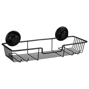 iPEGTOP Strong Suction Cup Shower Caddy Bath Shelf Storage, Combo Organizer Basket for Shampoo, Conditioner, Soap, Razor Bathroom Accessories - Rustproof Stainless Steel, Black