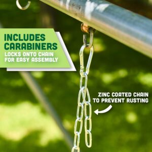 Combo - Deluxe High Back Full Bucket Swing (Triangle and Chain Dip) and Heavy-Duty Swing Seat with Carabiners - Red - Squirrel Products