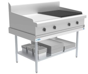 koolmore eqt-163048 16 gauge stainless steel commercial equipment stand - 30 x 48 heavy duty griddle stand with undershelf