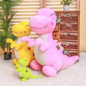 Wemi Pink Dinosaur Stuffed Animal Toys Cute Soft Dinosaurs Plush Doll T-Rex Throw Pillow for Boys Girls 11"