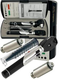 cynamed - diagnostix bright white led otoscope set with accessories-multi-function otoscope student set-hard case