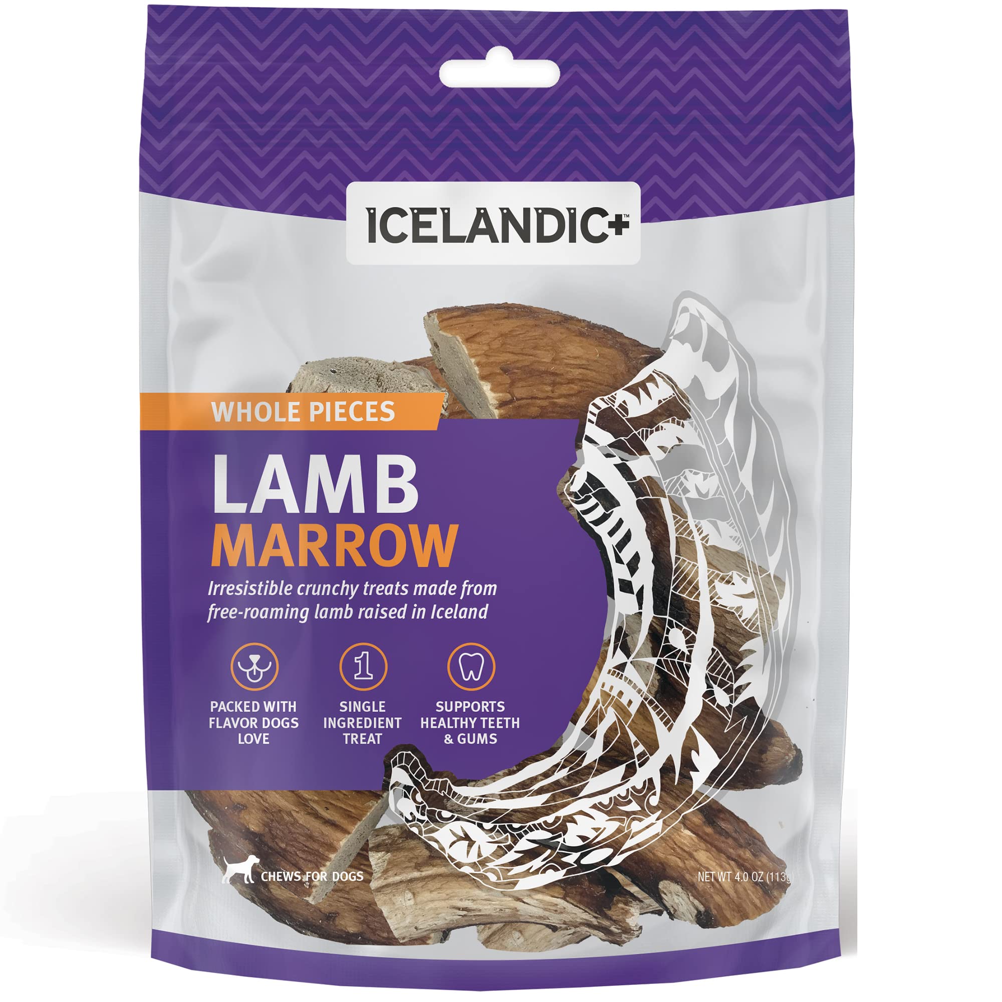 Icelandic+ Lamb Marrow Whole Pieces Dog Chew 4.0-oz Bag